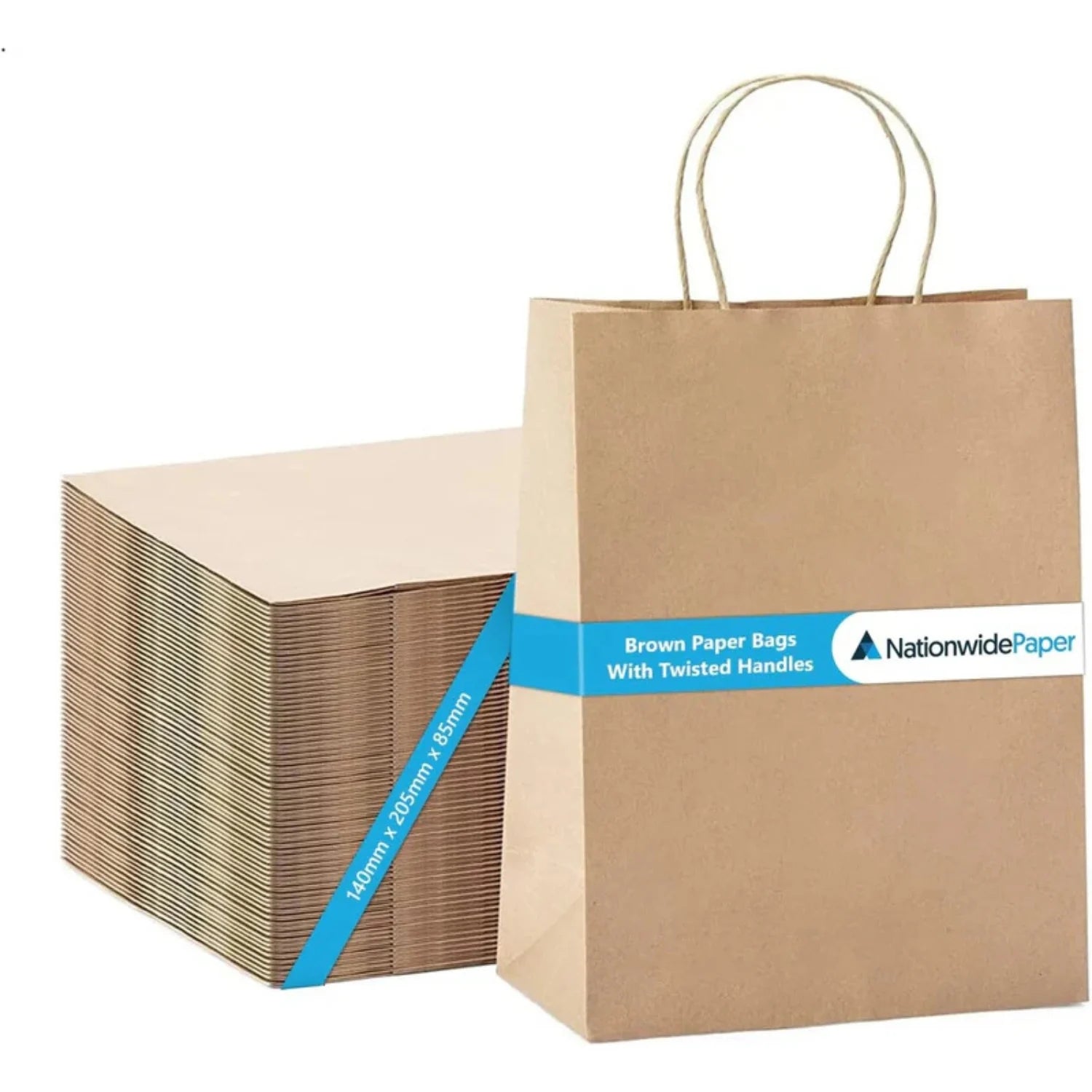 X-Small Twist Handle Paper Bags 13.3x20.3x9.5cm | Nationwide Paper