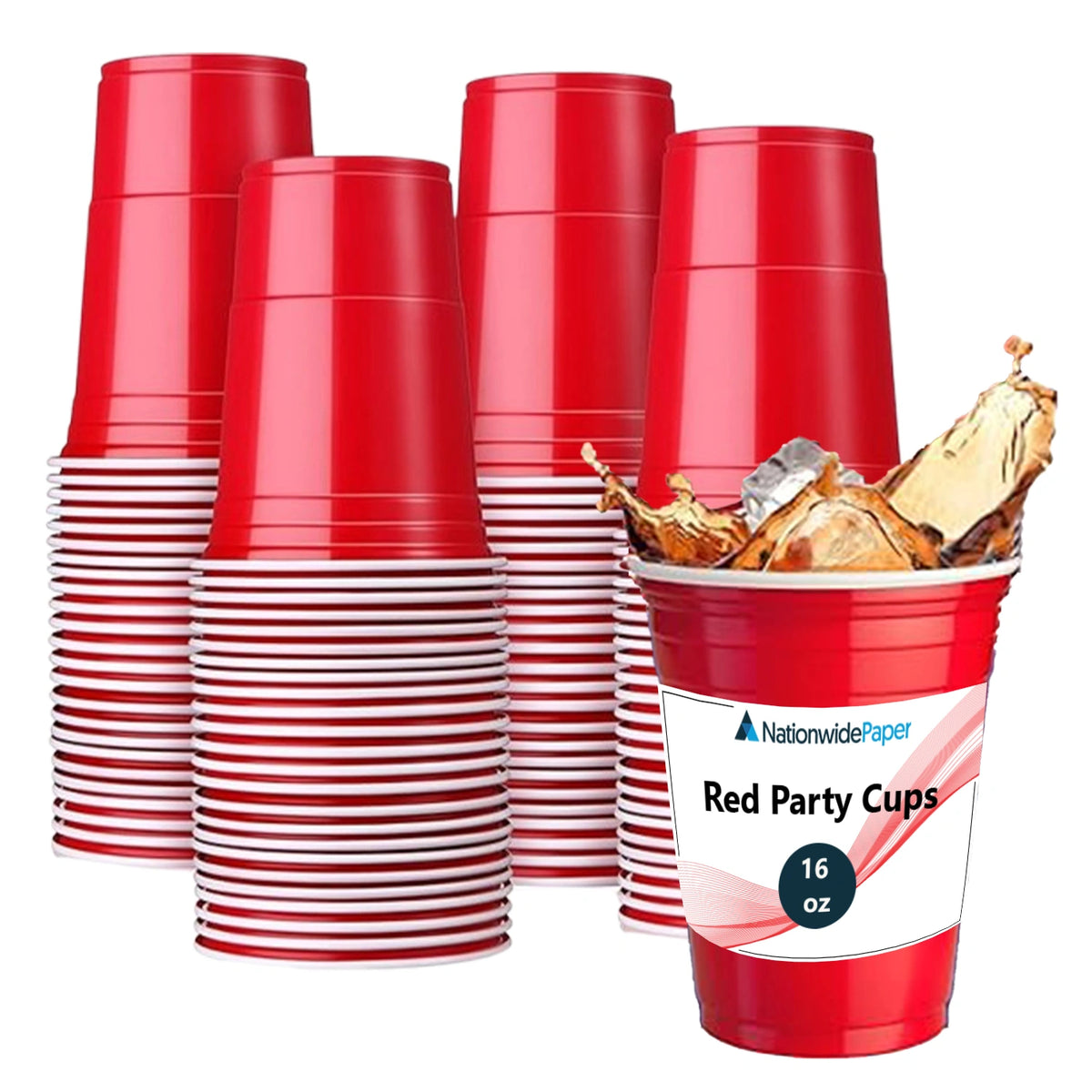 16oz Red Plastic Party Cups | Buy now | Nationwide Paper